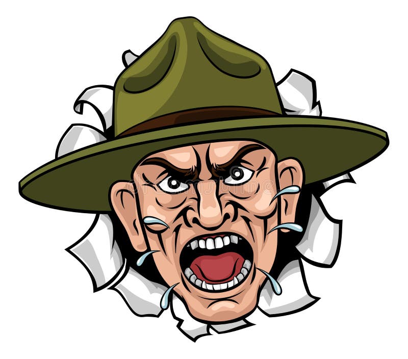 Cartoon Angry Army Drill Sergeant Shouting Stock Illustrations – 68 ...