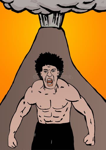 Angry as a volcano stock illustration. Illustration of mountain - 96327527