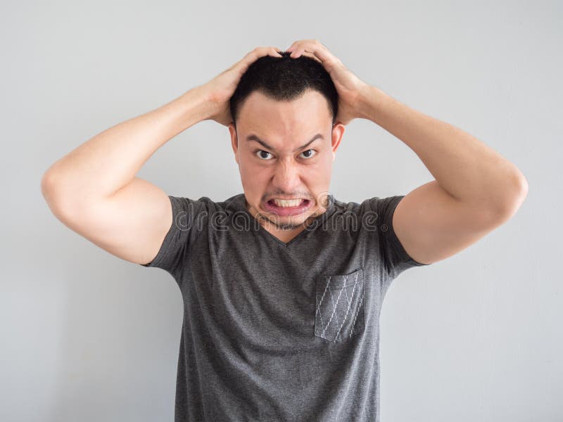 Angry Face of Asian Man Portrait. Stock Image - Image of people, mouth ...