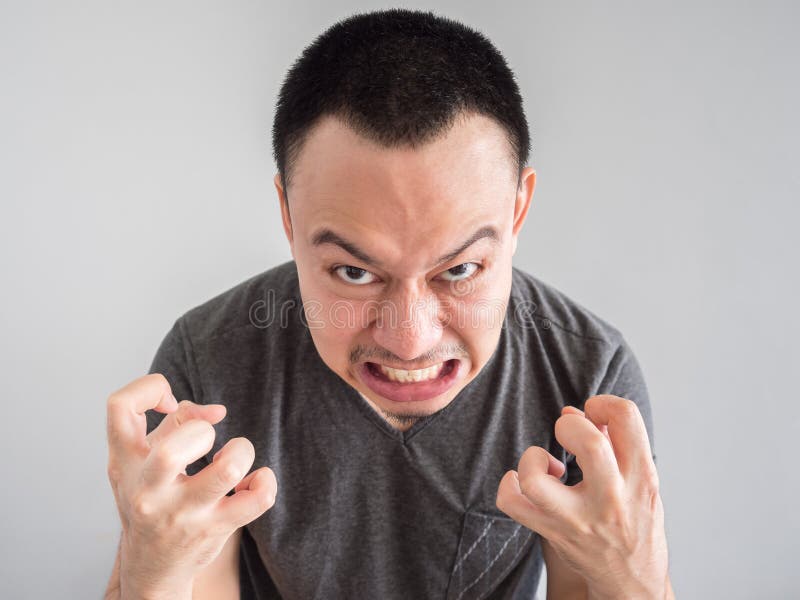 Angry Face of Asian Man Portrait. Stock Photo - Image of emotion ...