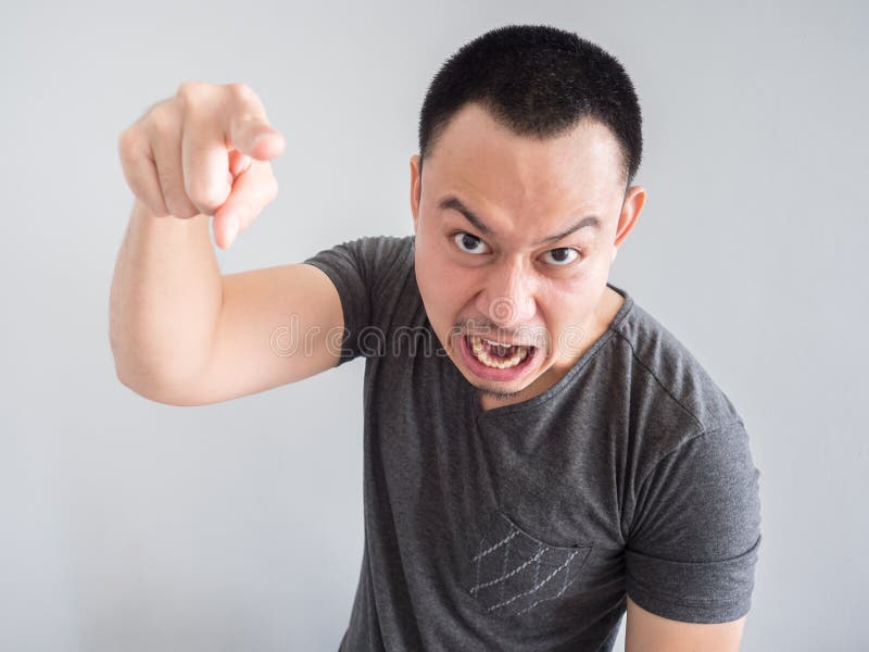 Angry Face of Asian Man Portrait. Stock Image - Image of asian, anger ...