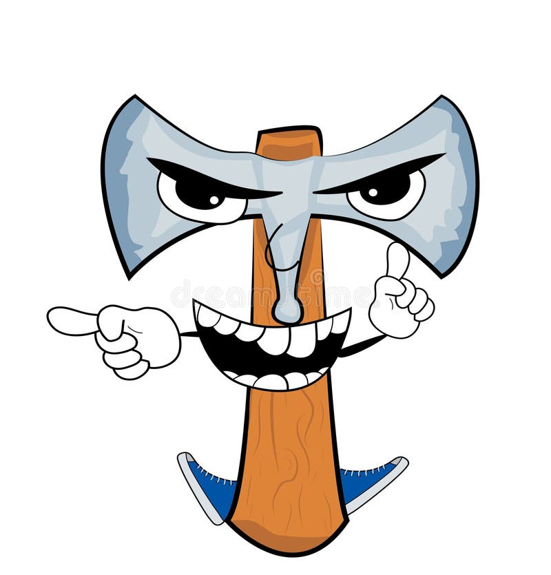 Angry axe cartoon stock illustration. Illustration of agressive - 44058939
