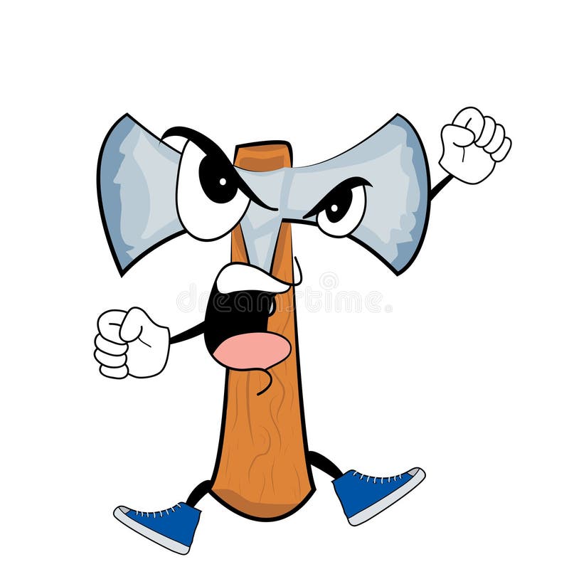 Angry axe cartoon stock illustration. Illustration of isolated - 44058942