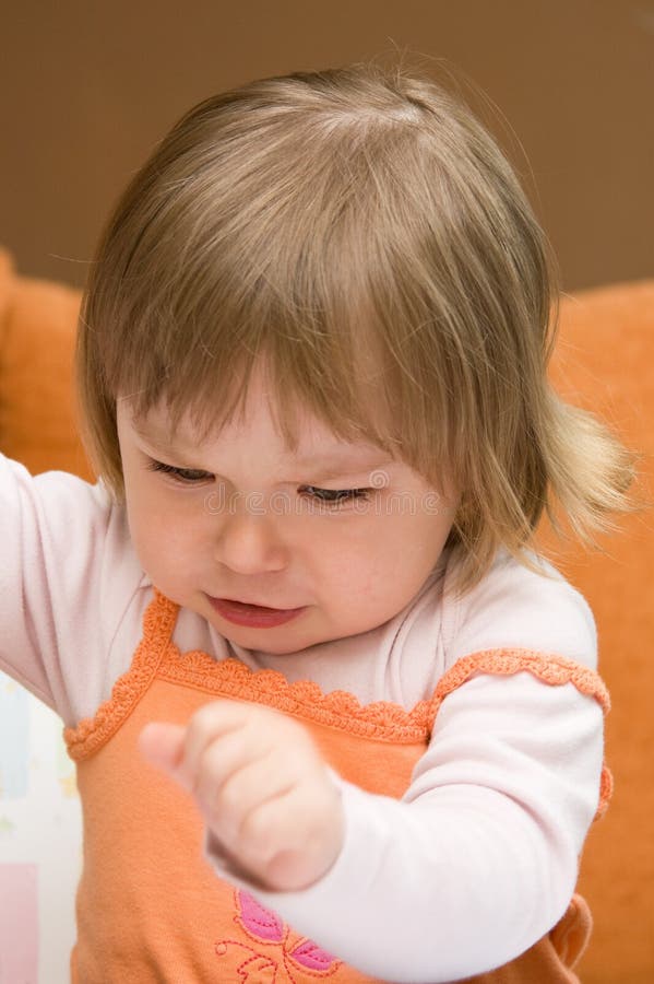 Angry baby stock image. Image of girl, fussy, intense - 10093613