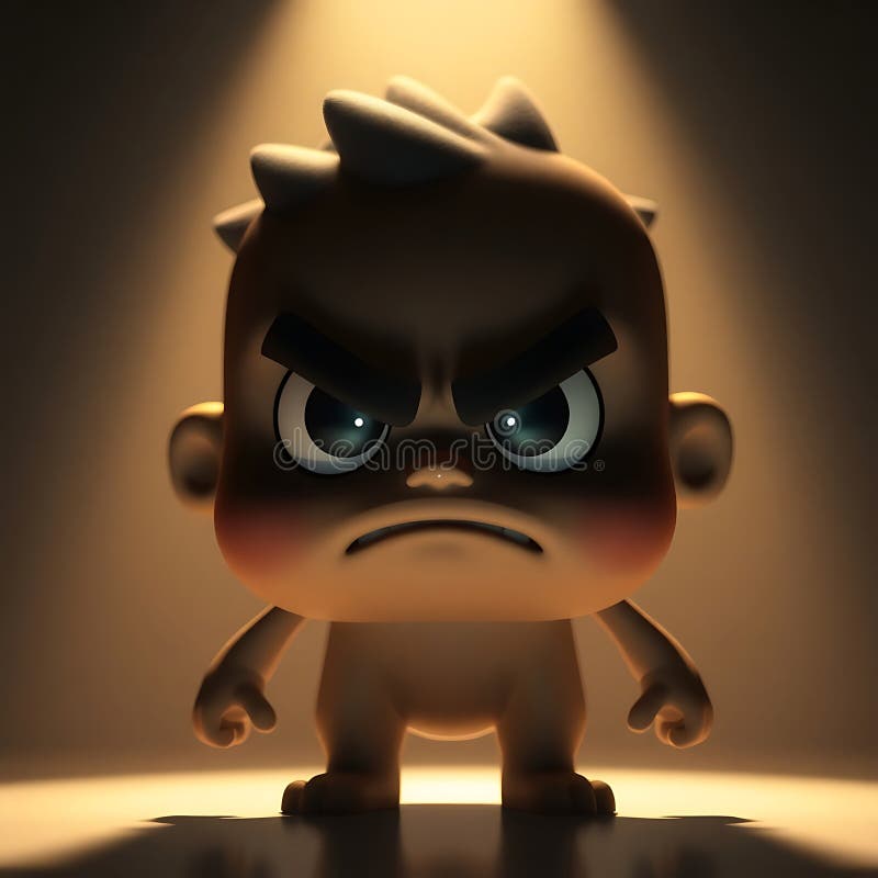 Angry Baby 3d Render Dramatic Lighting Stock Illustration ...