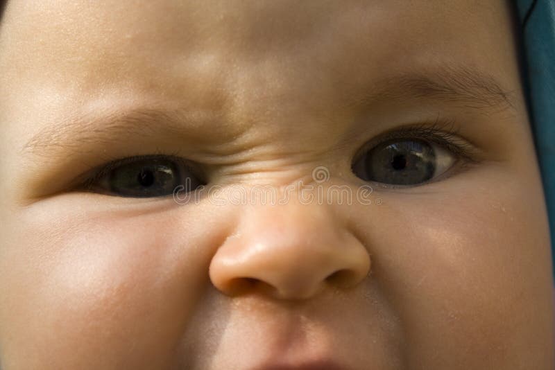 Angry baby look stock photo. Image of face, small, closeup - 38205876