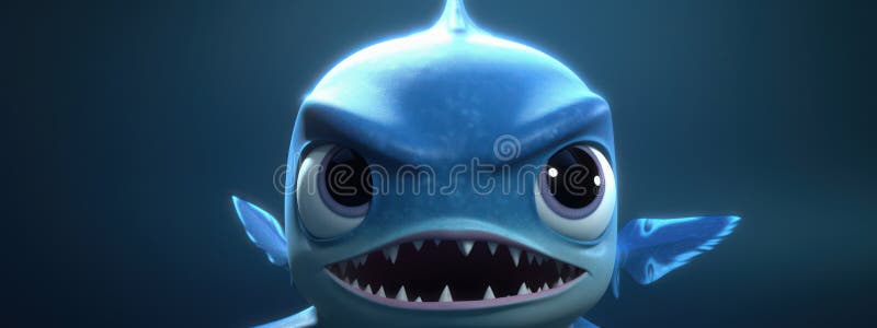 Angry Baby Shark Generative AI Stock Illustration - Illustration of ...