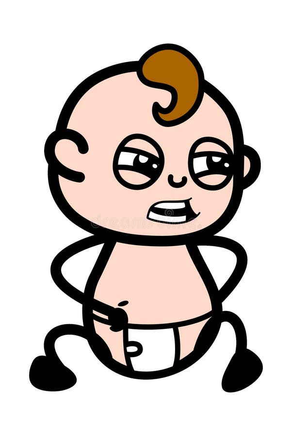 Angry Baby Talking Cartoon stock illustration. Illustration of clipart ...