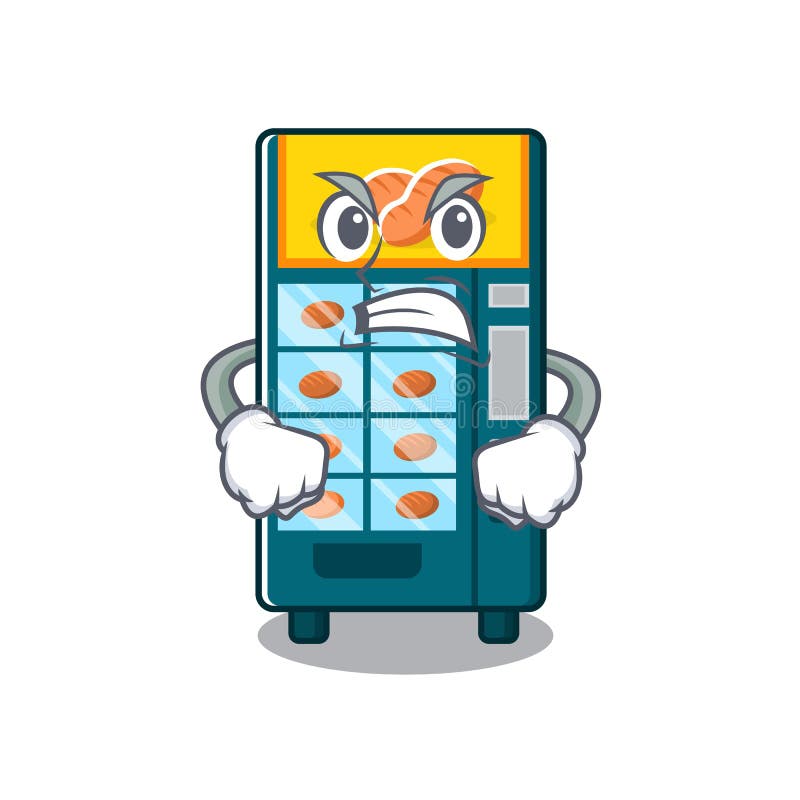 Angry Bakery Vending Machine in a Mascot Stock Vector - Illustration of ...