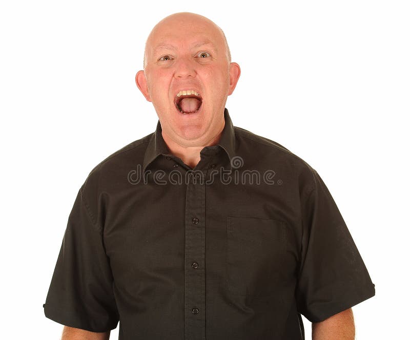Angry bald man shouting stock image. Image of angry, middle - 26364097