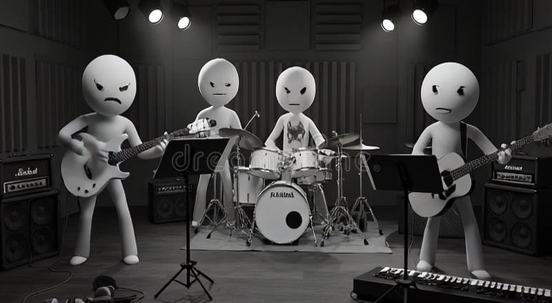 Angry Band in Monochrome stock footage. Video of music - 376417020