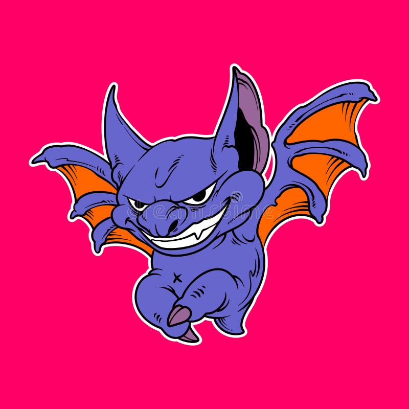 Angry bat cartoon stock vector. Illustration of brand - 254376432