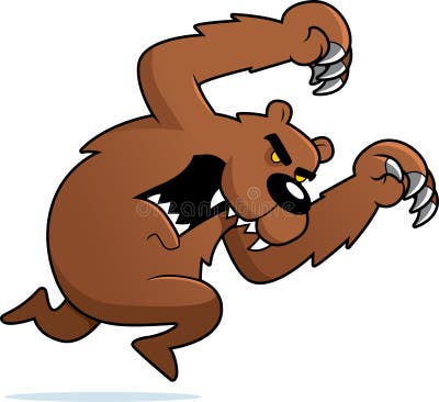 Angry Bear Attacking stock vector. Illustration of running - 16610341