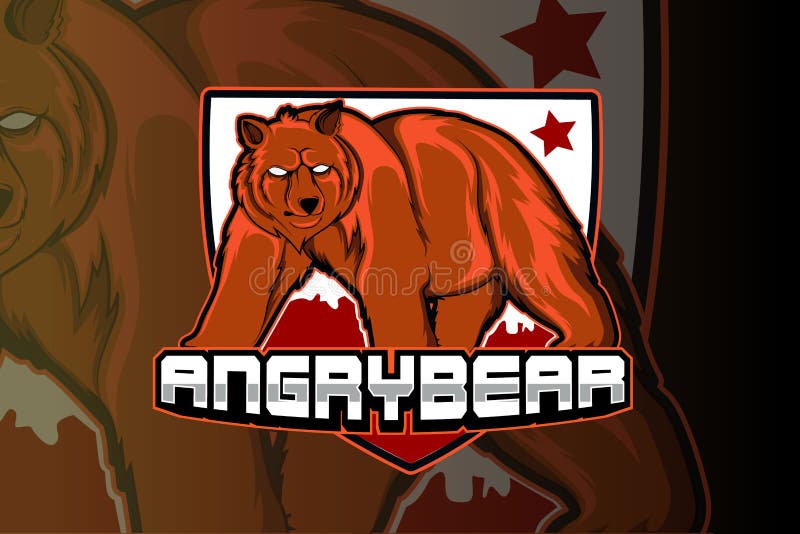 Angry Bear E Sports Team Logo Template Stock Vector - Illustration of ...