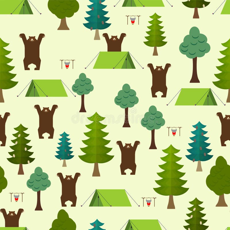Elk in Forest Pattern Seamless. Deer in Forest Trees Background Stock ...