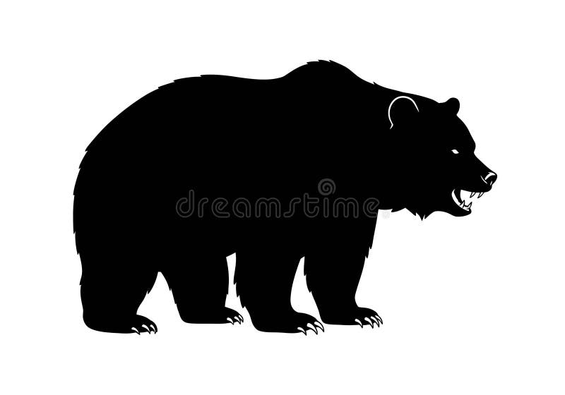 Angry bear silhouette stock illustration. Illustration of design ...
