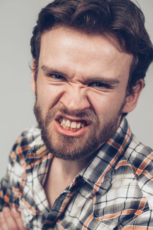 Angry beard man portrait stock photo. Image of portrait - 54754756
