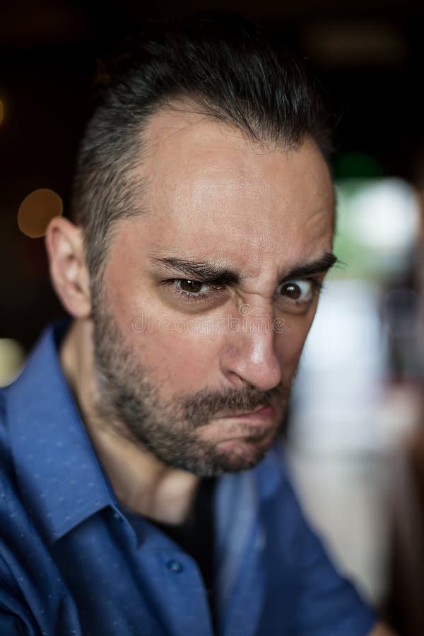 Scared Bearded Man Screaming with Frustration Stock Photo - Image of ...