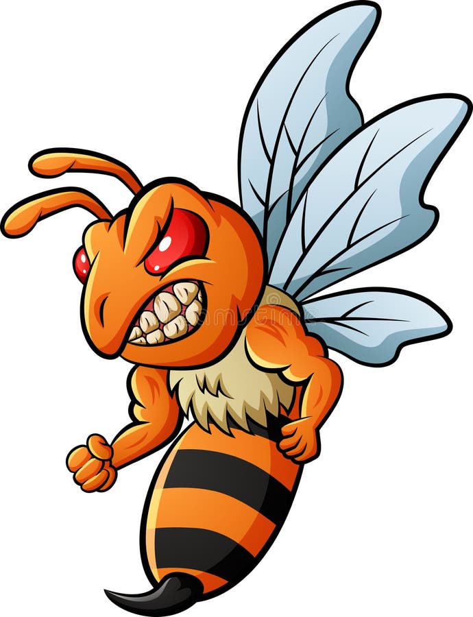 Cartoon Angry Bee Mascot Isolated White Ba Stock Illustrations – 107 ...
