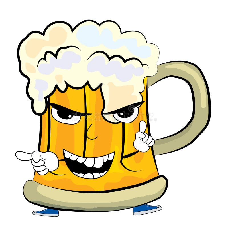 Angry beer cartoon stock illustration. Illustration of fierce - 44059189