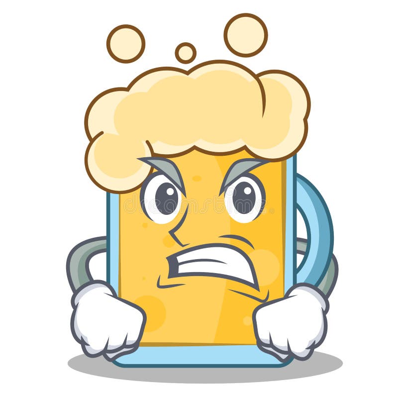 Angry Beer Character Cartoon Style Stock Vector - Illustration of ...