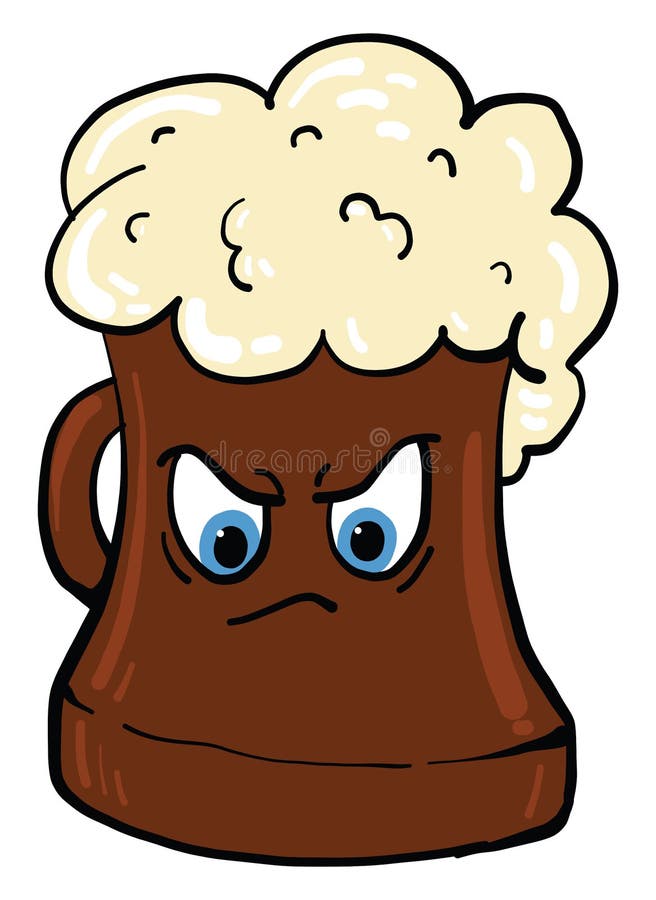 Angry Beer Cup, Illustration, Vector Stock Vector - Illustration of ...