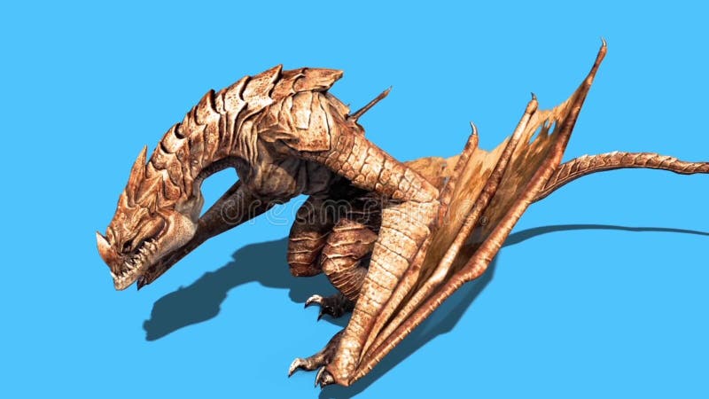 Angry Big Dragon 3D Rendering Animation Background Stock Video - Video ...