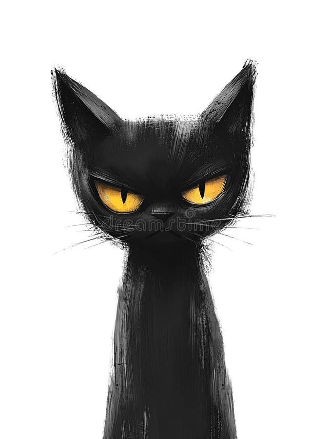 Angry Black Cat Drawing