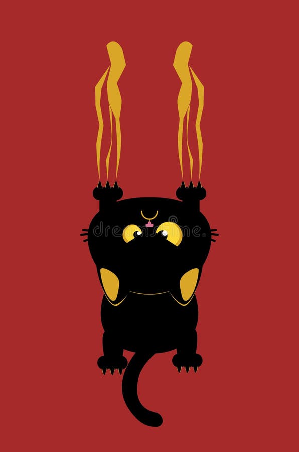 Angry black cat scratching stock vector. Illustration of scratch ...