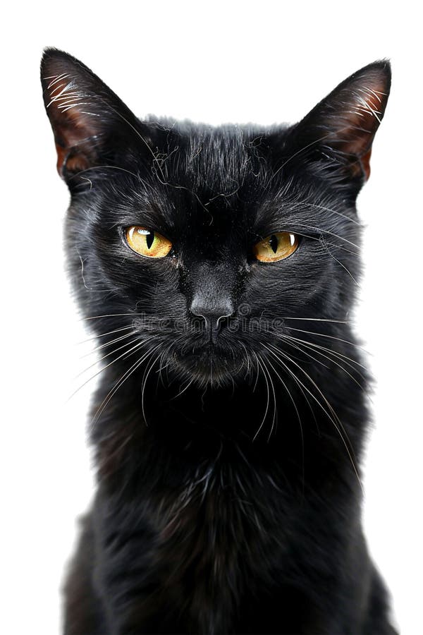 Angry Black Cat on Transparent Background Stock Illustration ...