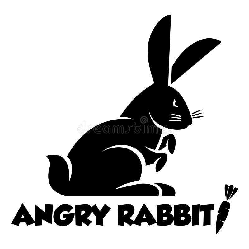Angry black rabbit icon stock vector. Illustration of angry - 307286998