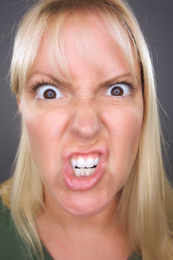 Angry Blond Woman stock photo. Image of people, close - 7746260