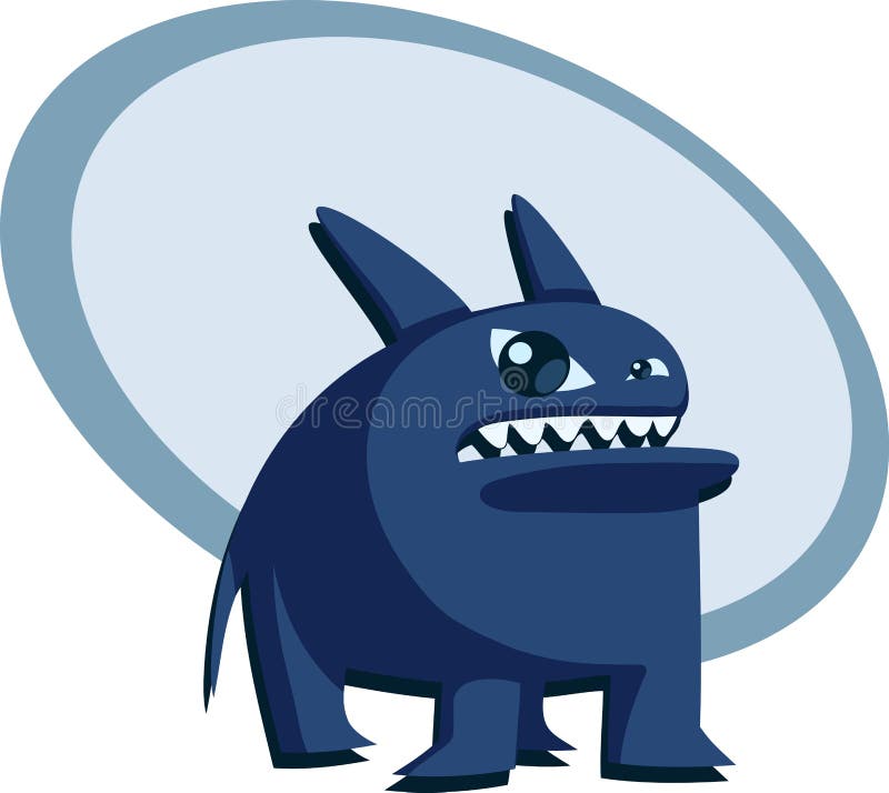 Angry blue beast stock vector. Illustration of microbe - 23794851