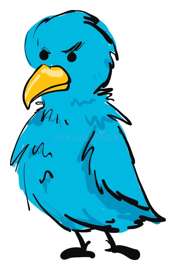 Angry Blue Bird, Illustration, Vector Stock Vector - Illustration of ...