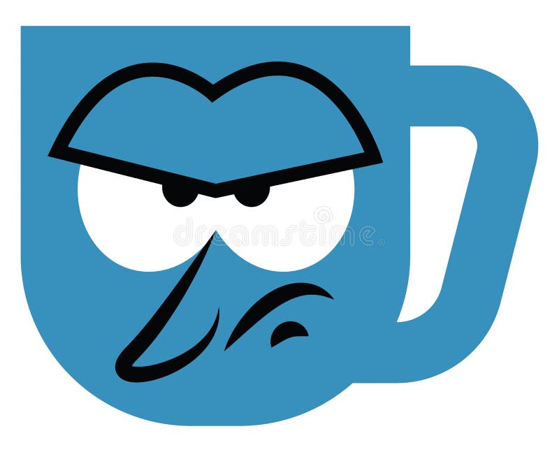 Angry Blue Crayon in the Character Shape Stock Vector - Illustration of ...