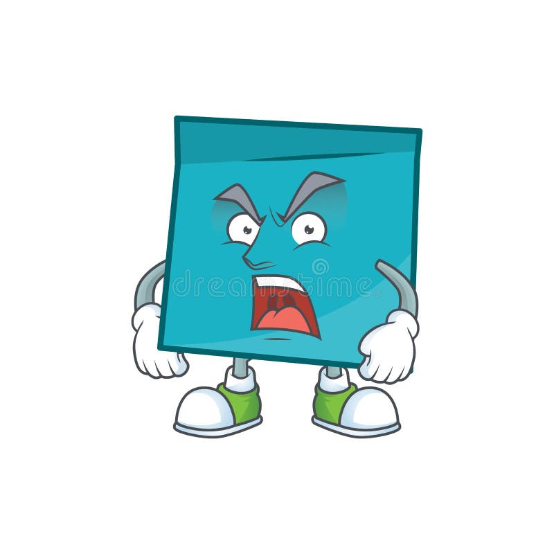 Angry Blue Crayon in the Character Shape Stock Vector - Illustration of ...