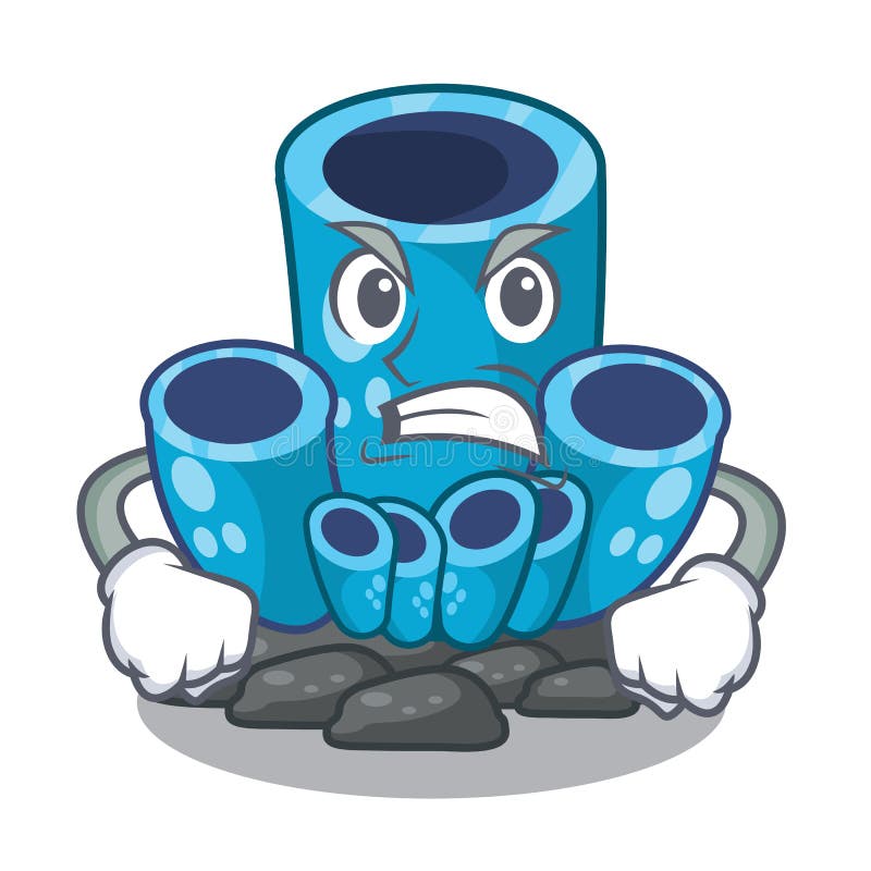 Angry Blue Crayon in the Character Shape Stock Vector - Illustration of ...