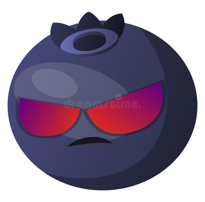 Angry Fresh Blueberry Character Design With Mascot Stock Vector ...