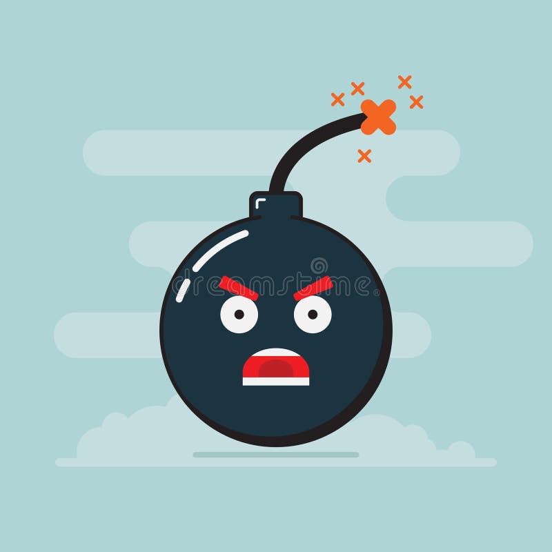 Angry Bomb Cartoon Mascot Character Stock Vector - Illustration of eyes ...