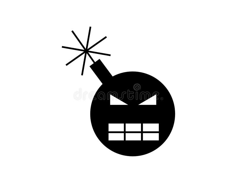 Angry bomb icon stock vector. Illustration of fuse, spooky - 104807244