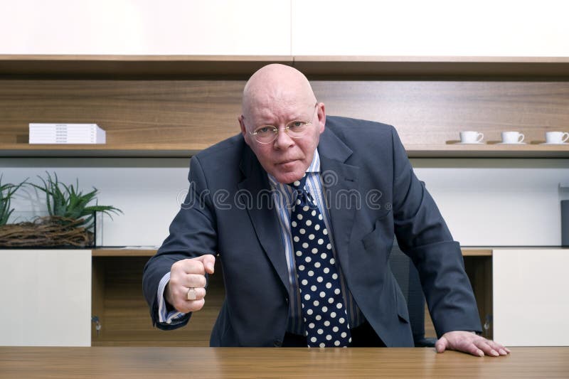 Angry Boss stock photo. Image of standing, leaning, wood - 13091354