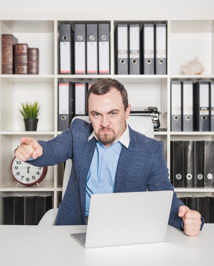 Angry Boss Business Man Pointing Out Stock Image - Image of authority ... Angry Boss Business Man Pointing Out Stock Image - Image of authority ...