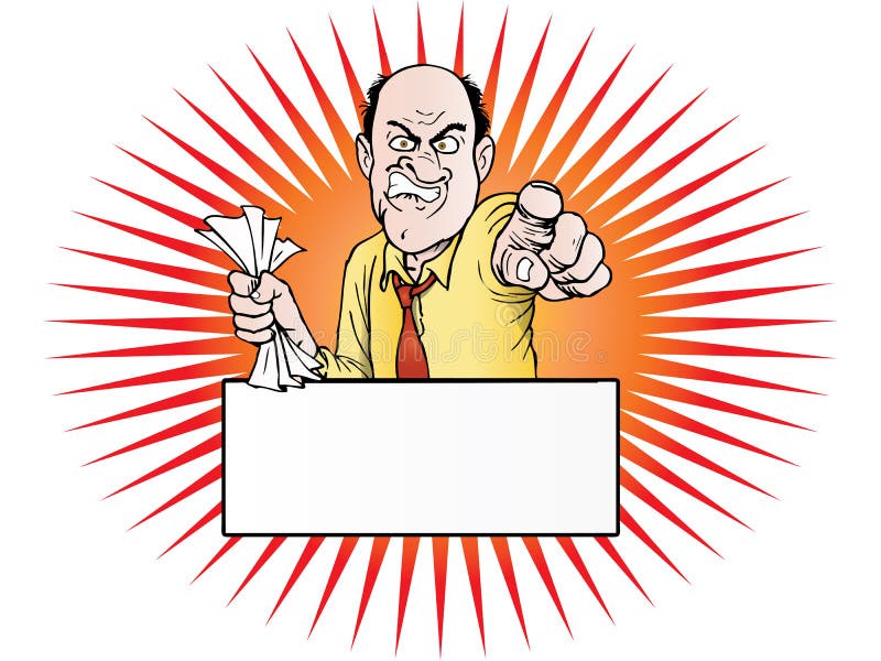 Angry boss Fired employee stock illustration. Illustration of unhappy ... Angry boss Fired employee stock illustration. Illustration of unhappy ...