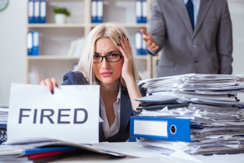 The Angry Boss Firing His Assistant Secretary Stock Photo - Image of ...