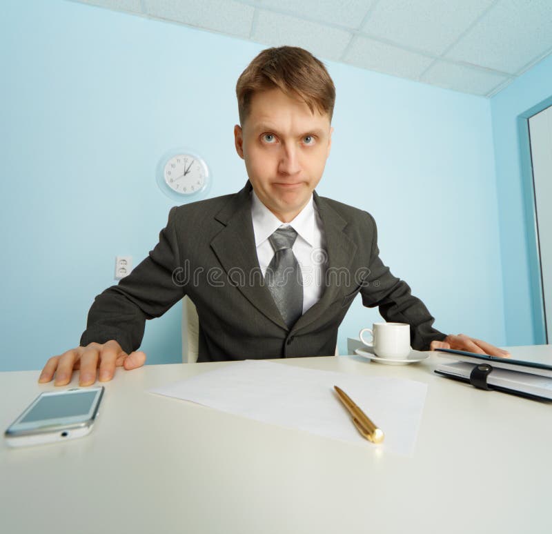 Aggressive Boss Says - Go Out of My Office - Dismissal Stock Image ...