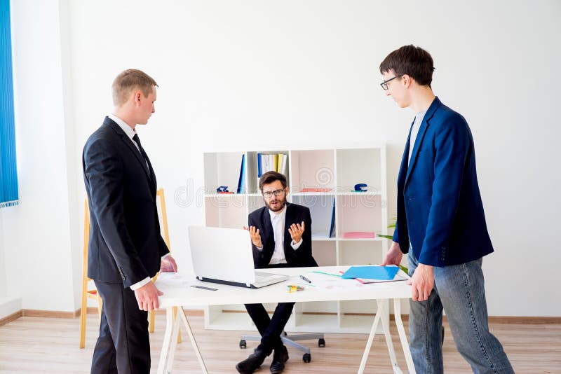 Angry boss at office stock photo. Image of male, executive - 98426926