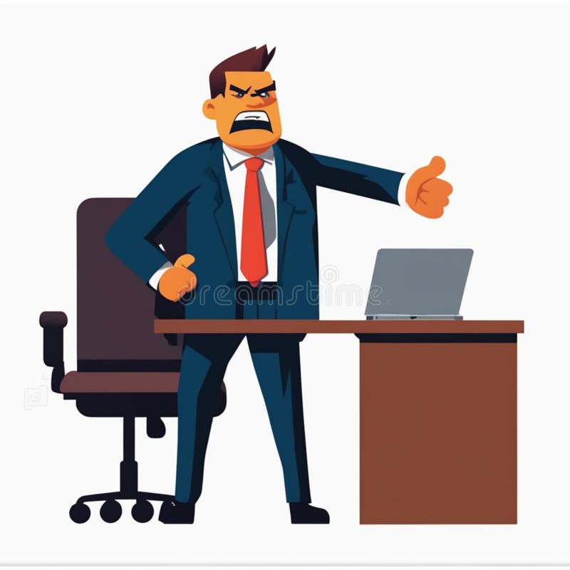Angry Boss in Office Vector Images Stock Vector - Illustration of boss ...