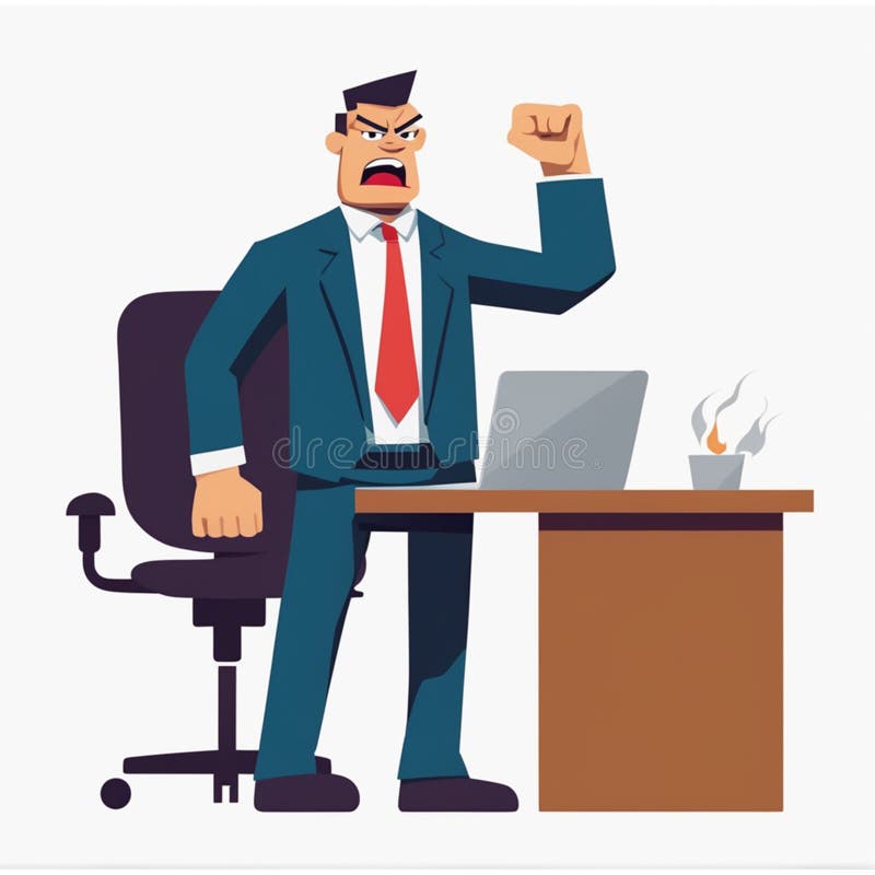 Angry Boss in Office Vector Images Stock Vector - Illustration of ...