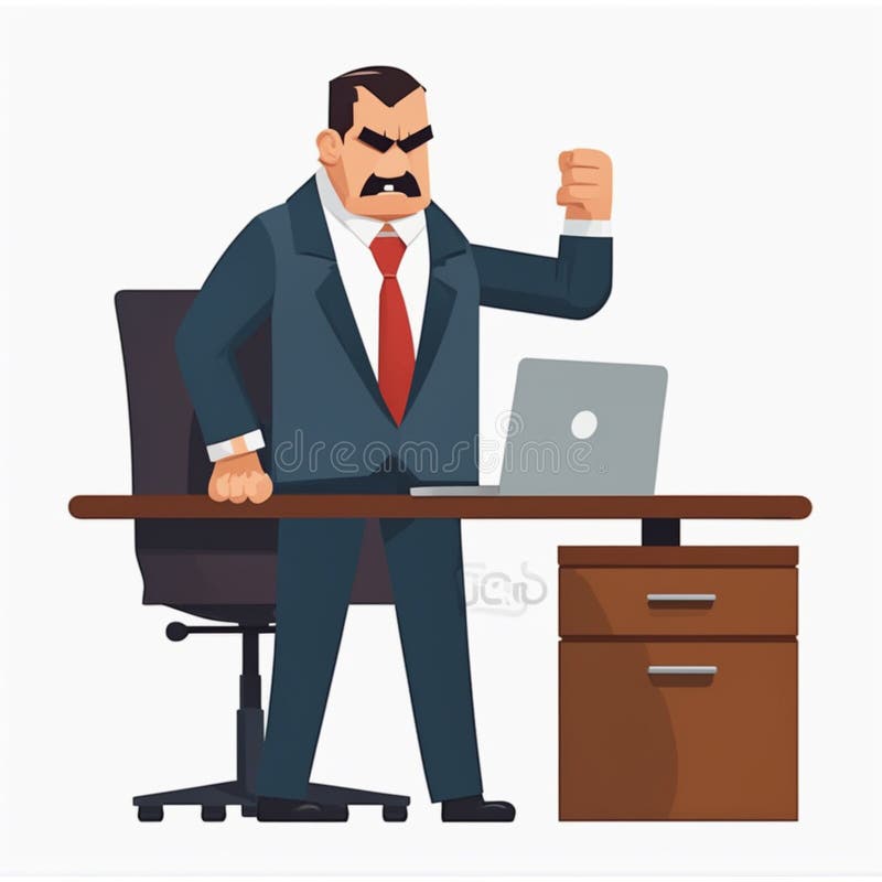 Angry Boss in Office Vector Images Stock Vector - Illustration of face ...