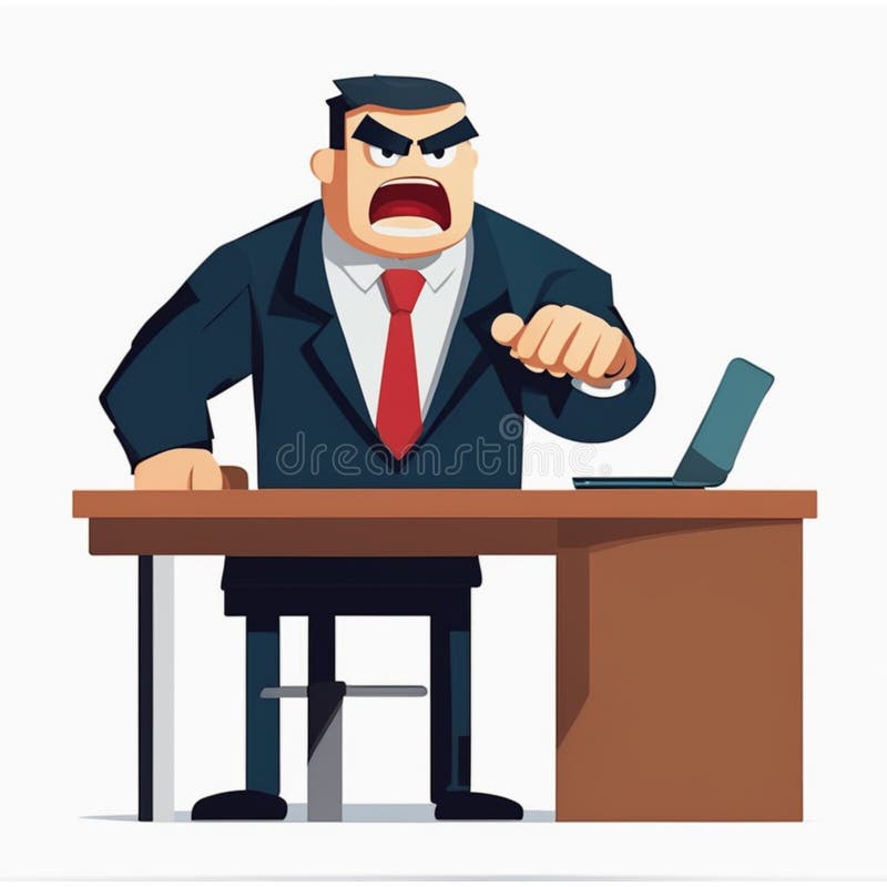 Angry Boss in Office Vector Images Stock Vector - Illustration of ...